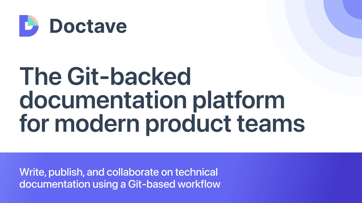 The Git-backed documentation platform · Doctave